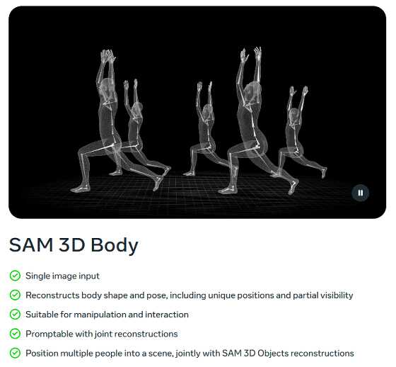 1枚の写真から目的の人間や物体だけを切り抜いて3Dモデル化できるAI「SAM 3D Body」＆「SAM 3D Objects」をMetaが公開|au Webポータルコネタニュース